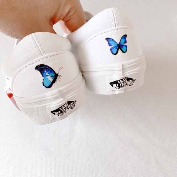 Vans | Shoes | Vans Women Custom Butterflies Slip On | Poshmark